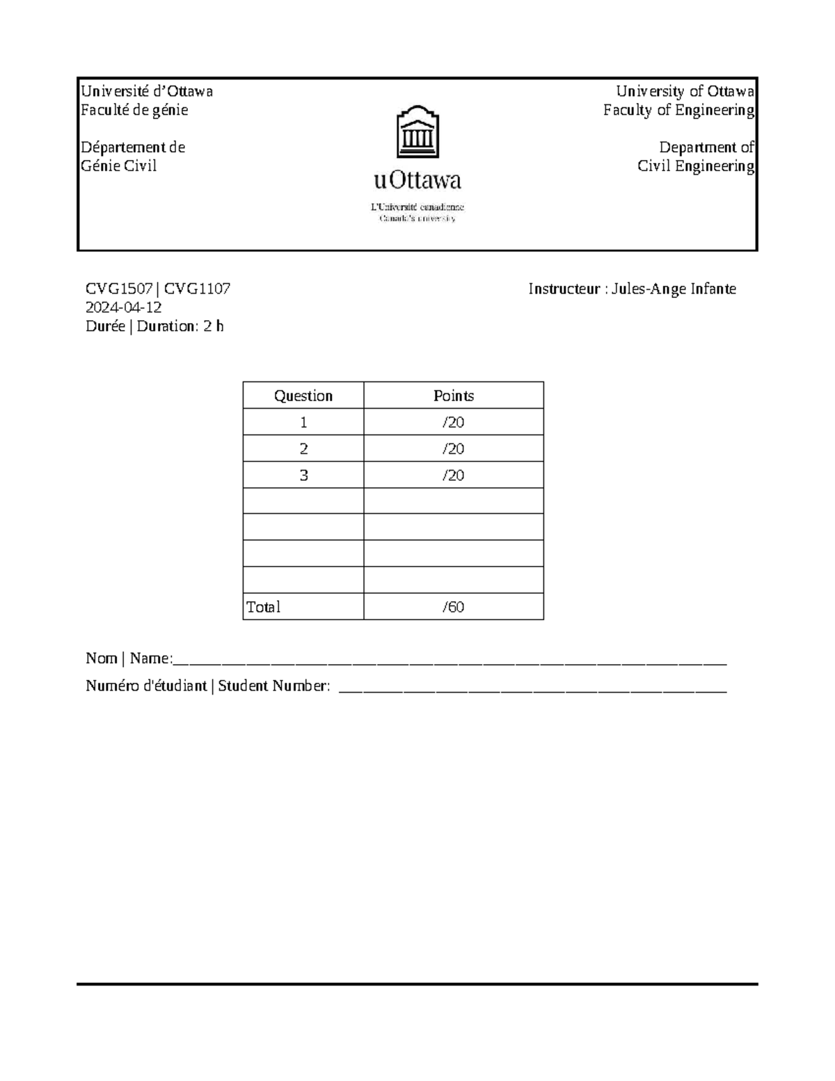 CVG1507 | CVG1107 - Final Exam: Isometric & Missing Views - Studocu