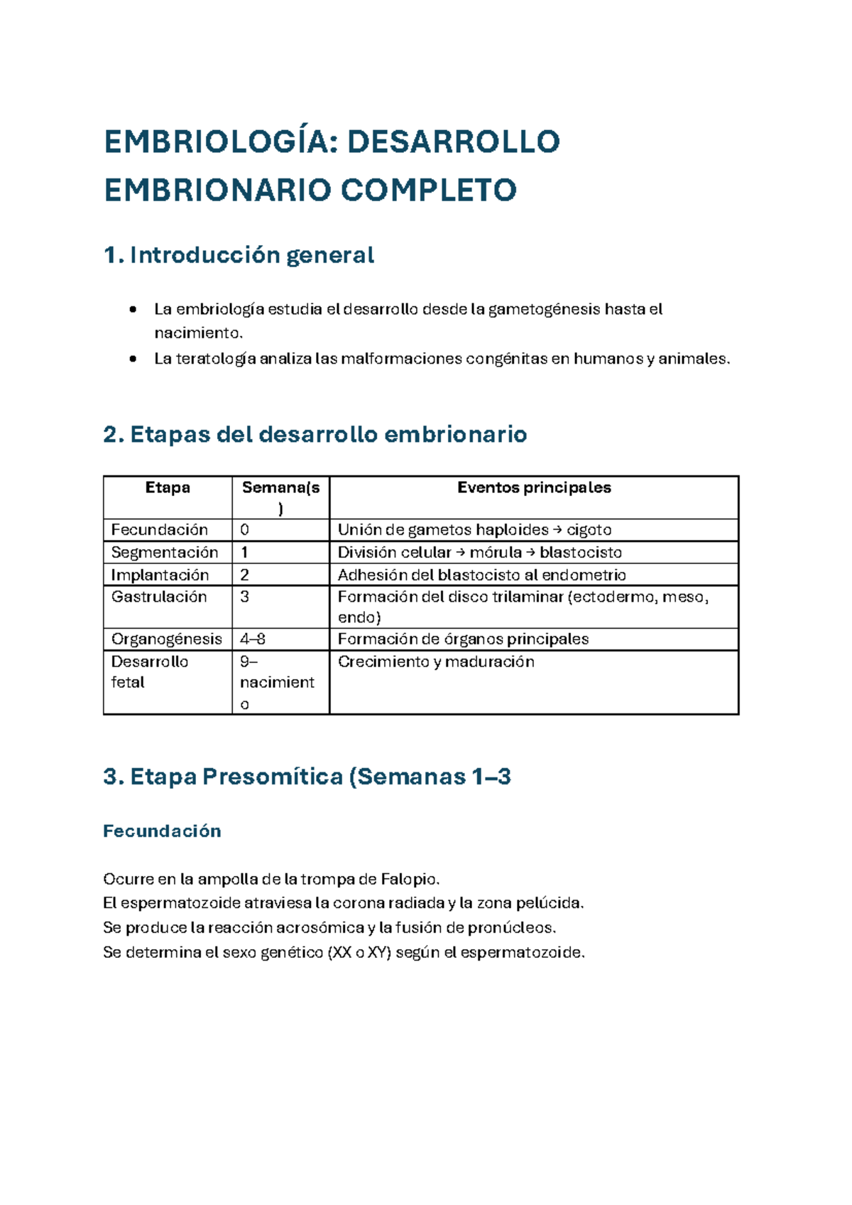 EMB 101: Notas Completas sobre el Desarrollo Embrionario - Studocu