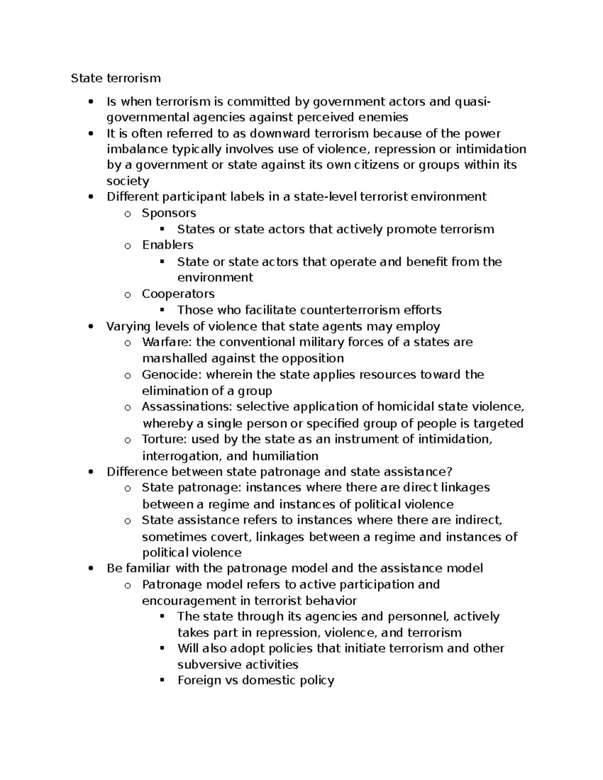 Analyzing State Terrorism Dynamics: Definitions and Models in Focus ...