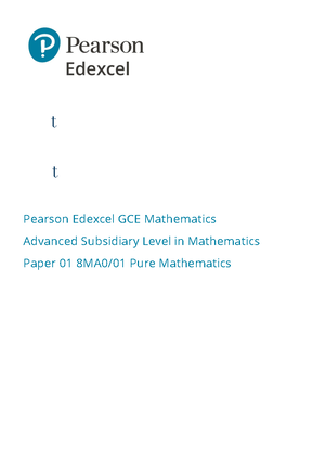 Pure Mathematics - A2 - A Level - Sixth Form (A Levels) - Studocu