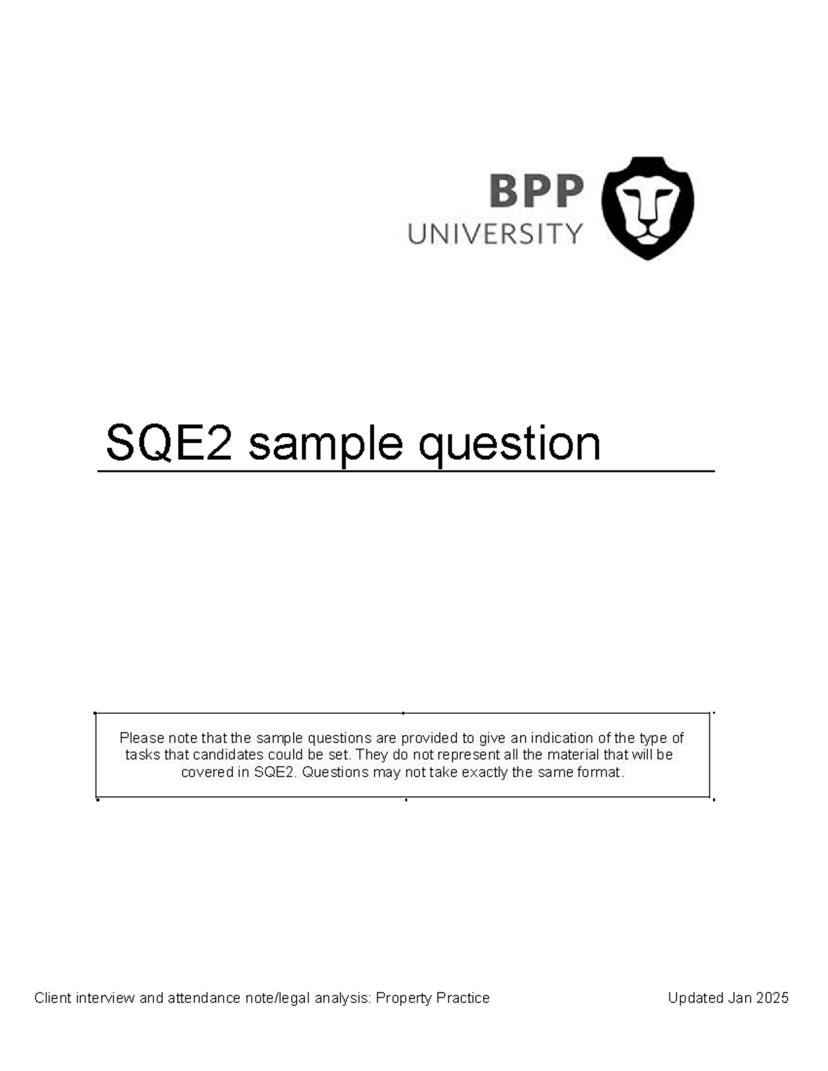 SQE2 Sample Questions: Client Interview & Attendance Analysis - Studocu
