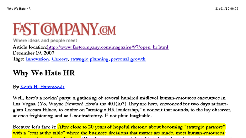 Why We Hate HR: An Analysis of Corporate Human Resources 00:22 - Studocu
