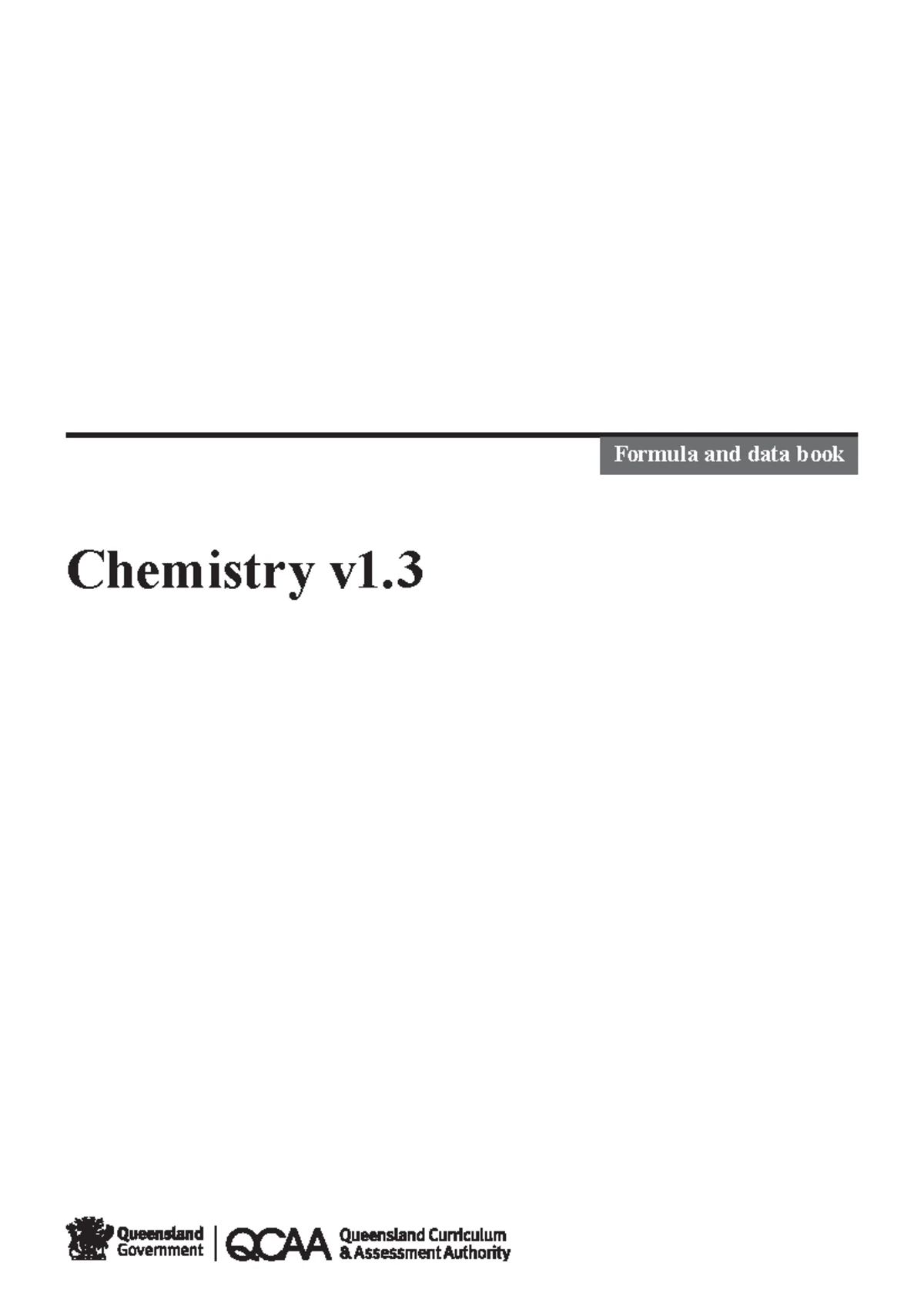 Chemistry 2019 v1.3 Formula and Data Book for Students - Studocu