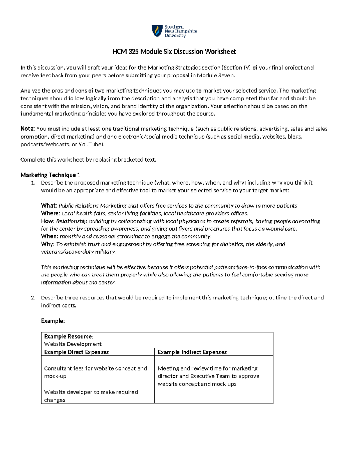 6-1 Discussion - HCM 325 Module Six Discussion Worksheet In this ...