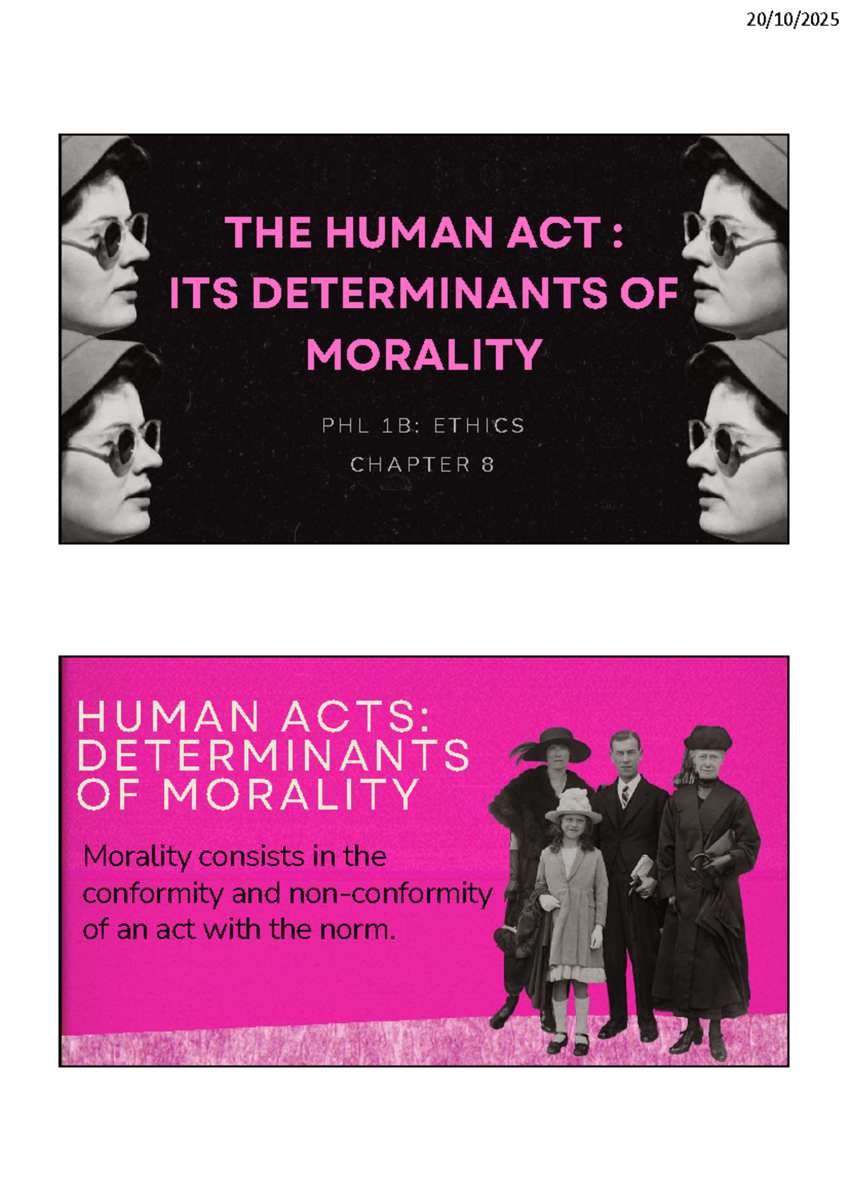 PHL 1B: Ethics Chapter 8 - Determinants of Human Acts - Studocu