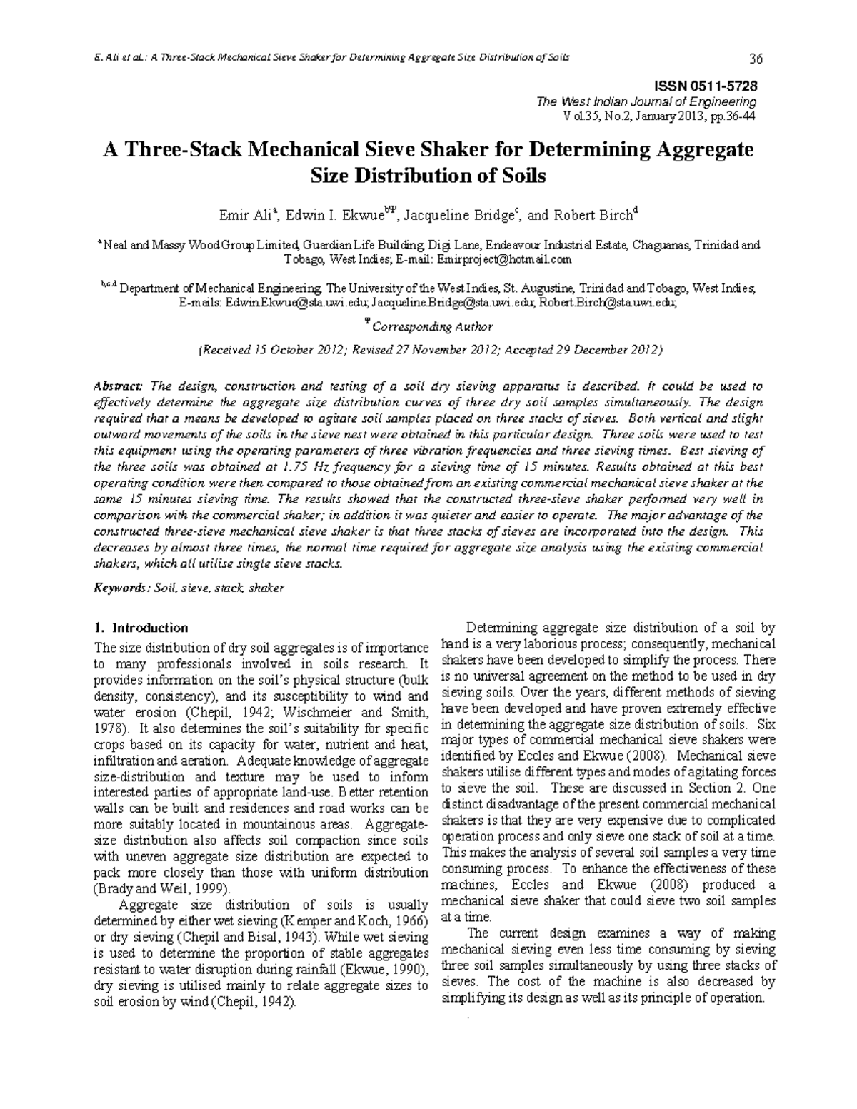 A Three-Stack Mechanical Sieve Shaker for Aggregate Analysis in ENG ...