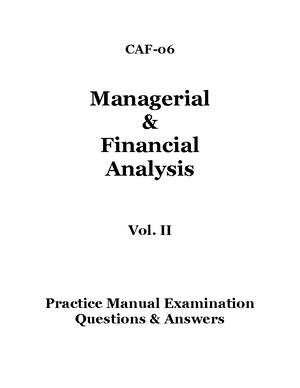 Managerial and Financial Analysis - CAF 6 - ICAP - Studocu
