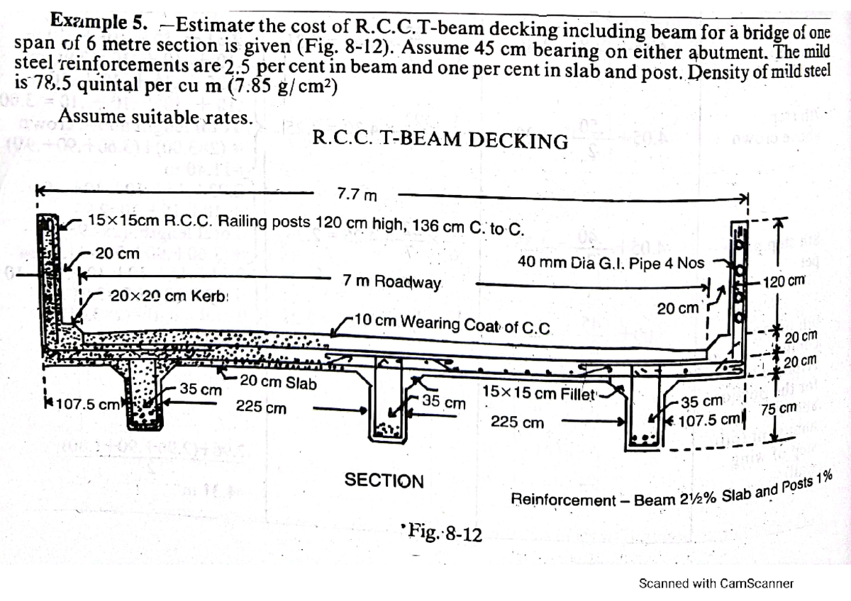 RCC T-Beam Deck Estimation - Example 5 Analysis - Studocu