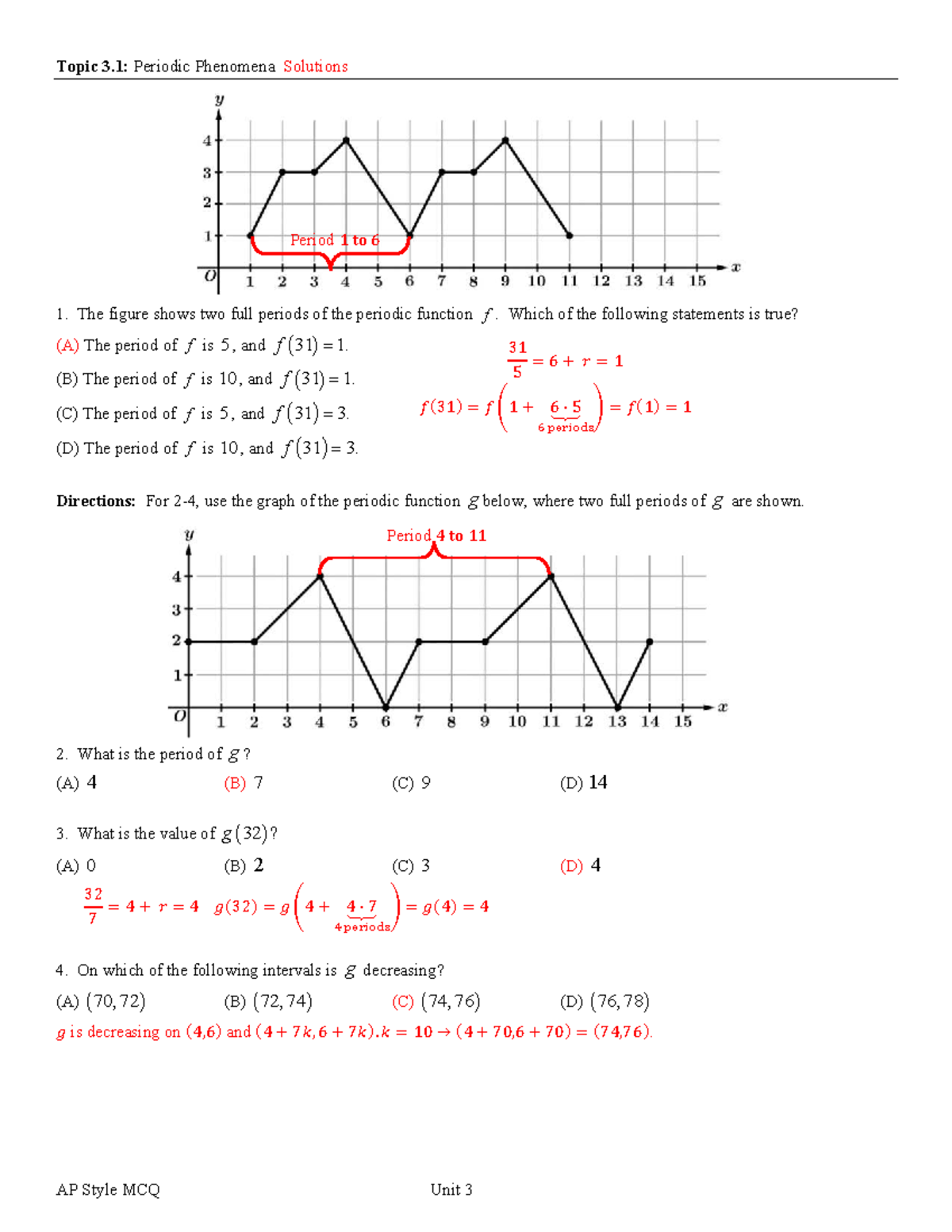 Unit 3 MCQ Key (1-64) AP Precalculus Exam Review - Studocu