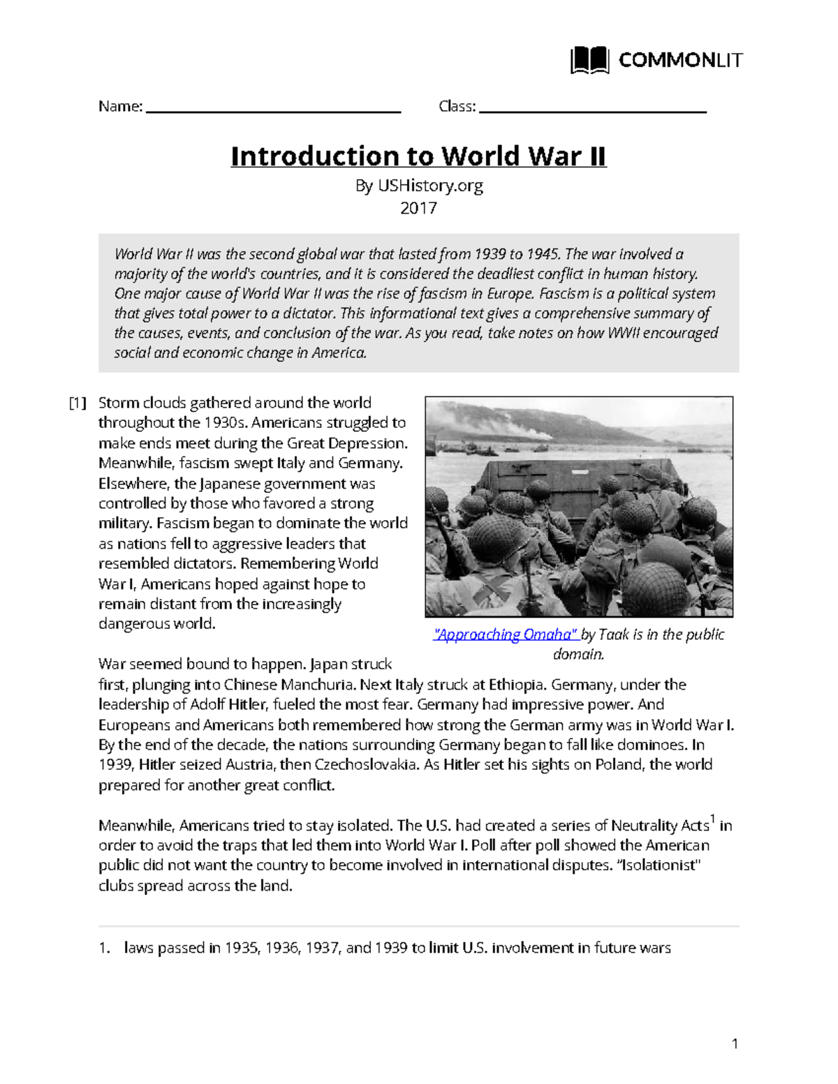 USHistory 101: Introduction to World War II - Key Concepts and Impacts ...