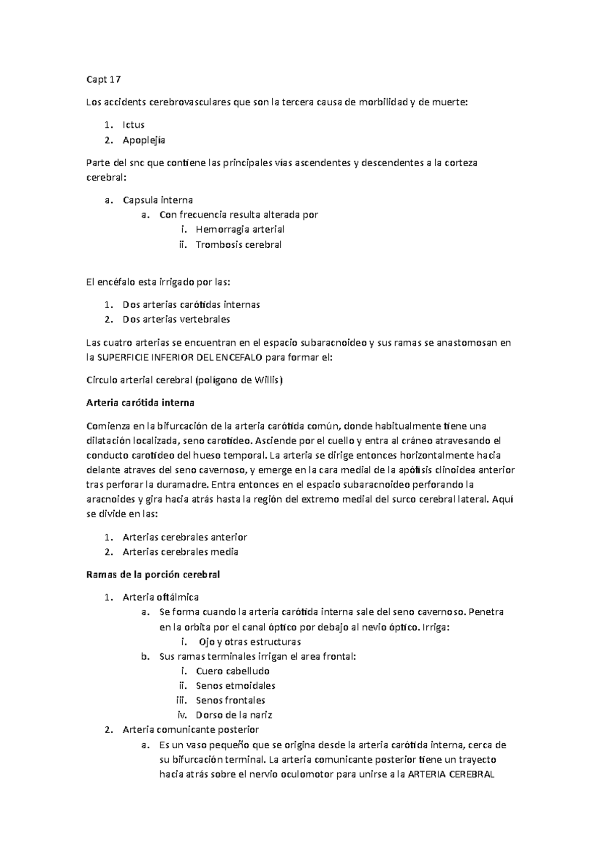 Capt 17 - Resumen Neuroanatomía Clínica - Capt 17 Los accidents ...