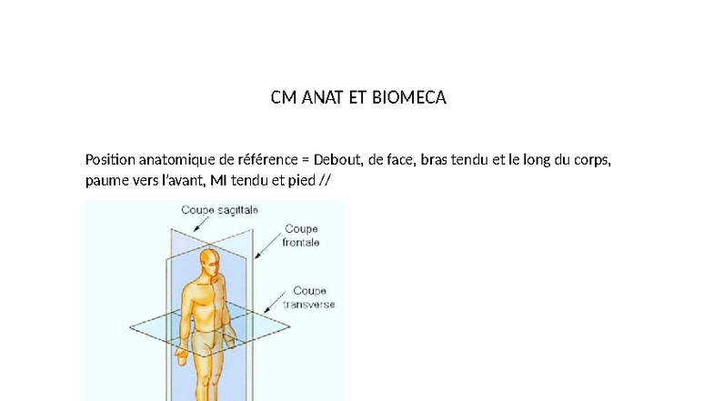 CM ANAT ET BIOMECA Types d'Articulations et Bases Anatomiques - Studocu