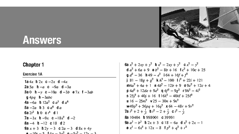 Cambridge Answers - Chapter 1 Exercises 1A to 1F Solutions - Studocu