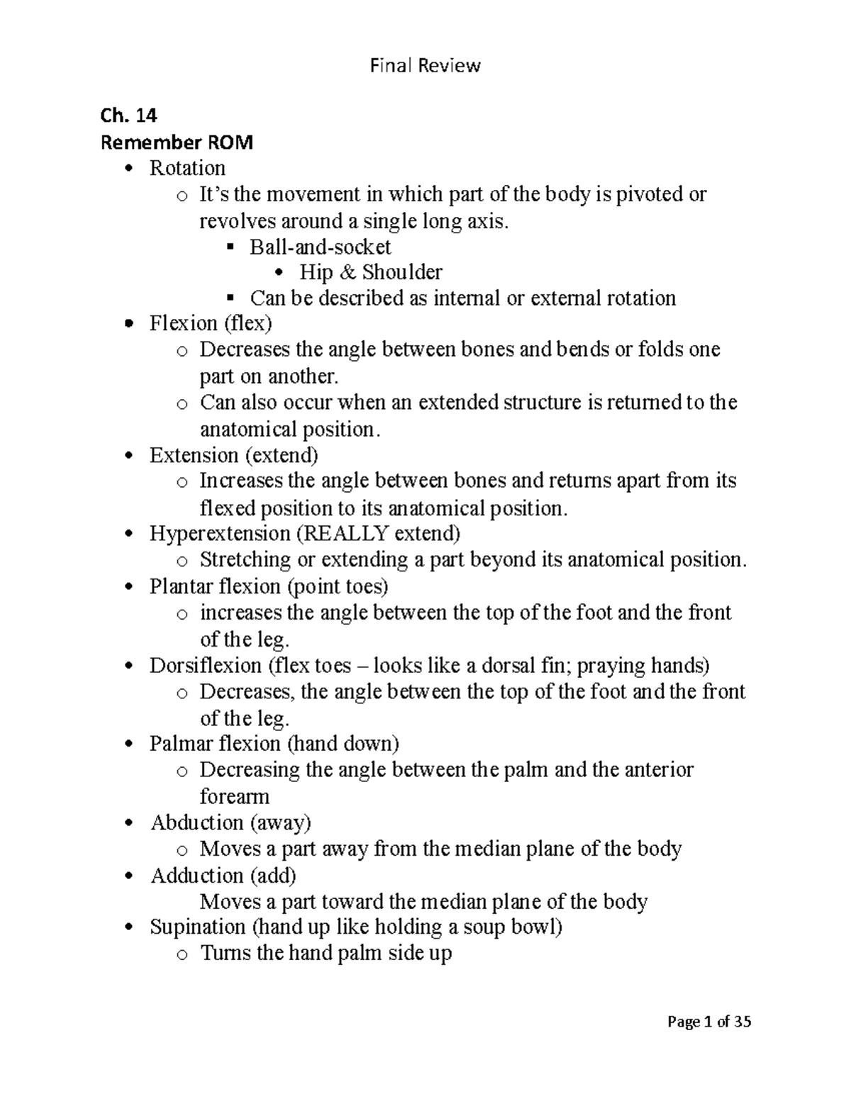 A&P 1 - Final Exam Review Questions Notes - What is #1? 1 ...