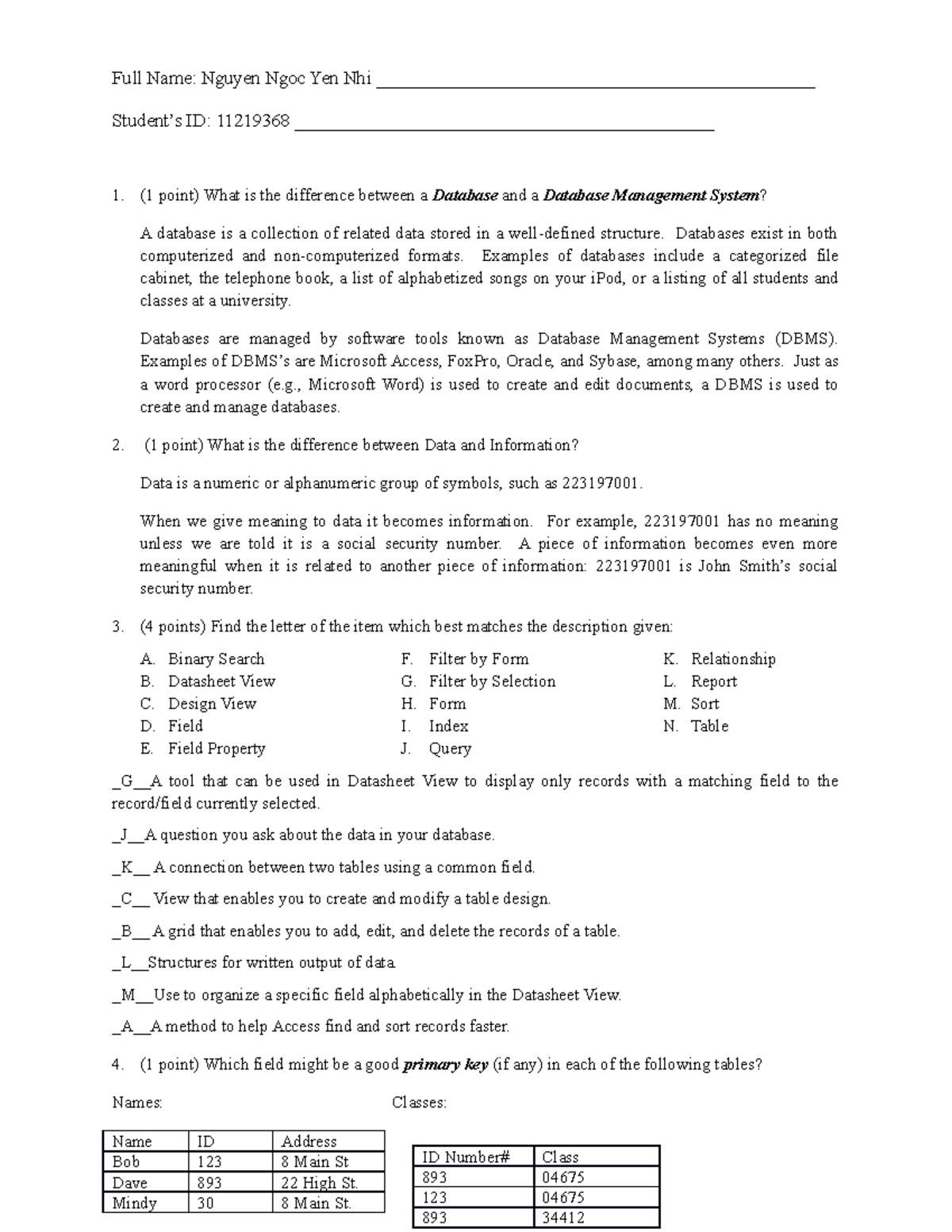 Mini Test - Week 11- Assignments - Full Name: Nguyen Ngoc Yen Nhi - Studocu