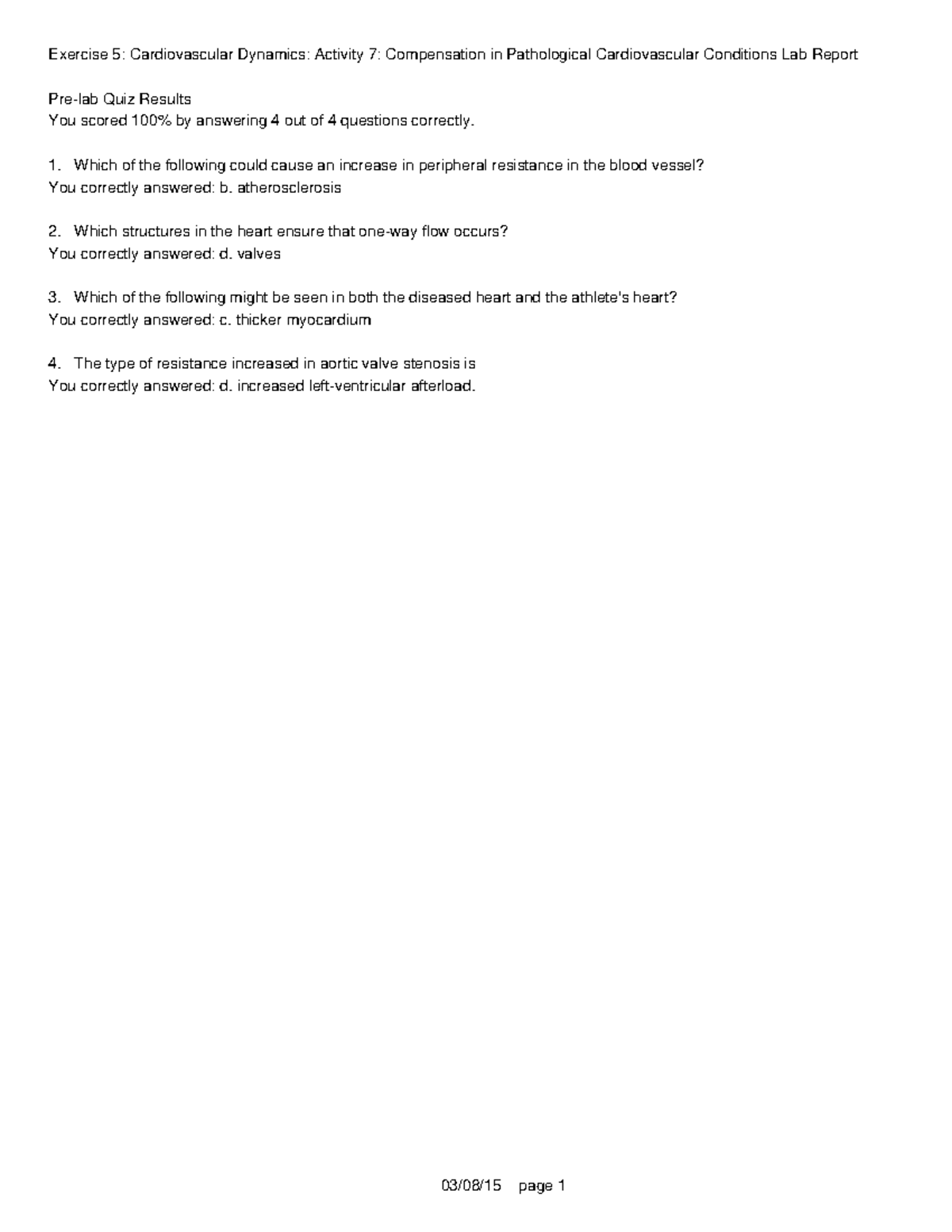 Cardiovascular Dynamics Lab Report: Activity 7 Insights and Results ...