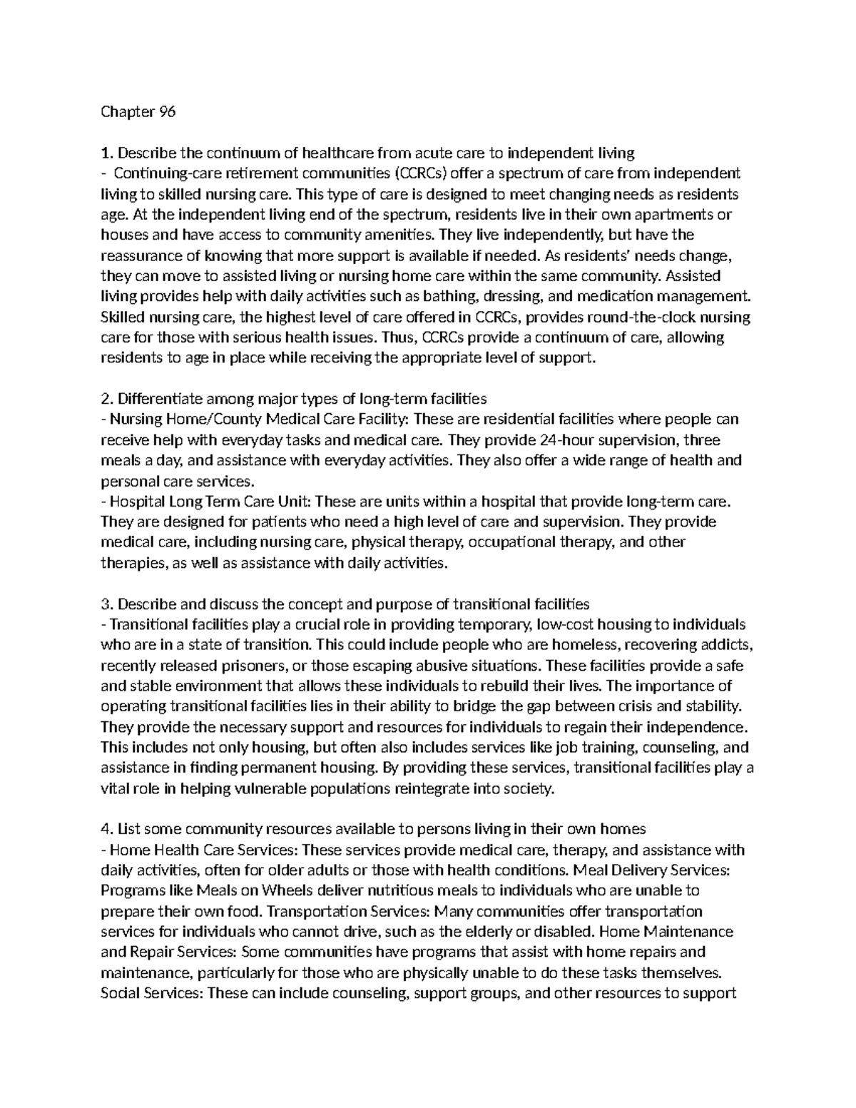 Chapter 96, 97, 59 - Healthcare Continuum & Rehabilitation Lecture ...