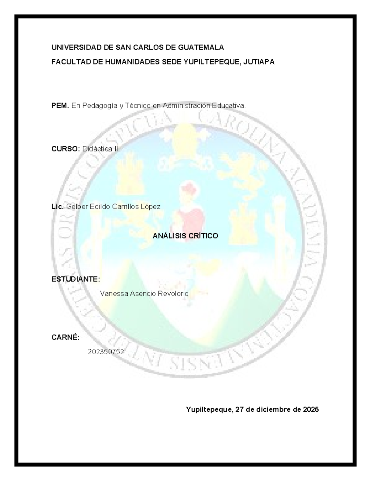 Análisis Crítico de TAC en Educación - Didáctica II (PEM) - Studocu