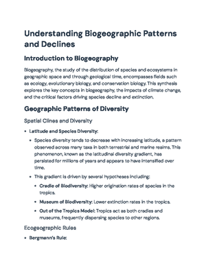 Ecogeographic Patterns & Island Biogeography: Analyzing Climate Impact ...