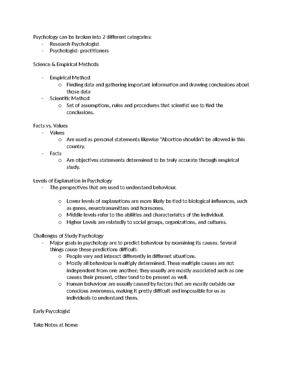 Psych 121 Lecture Notes: Categories & Challenges in Psychology - Studocu