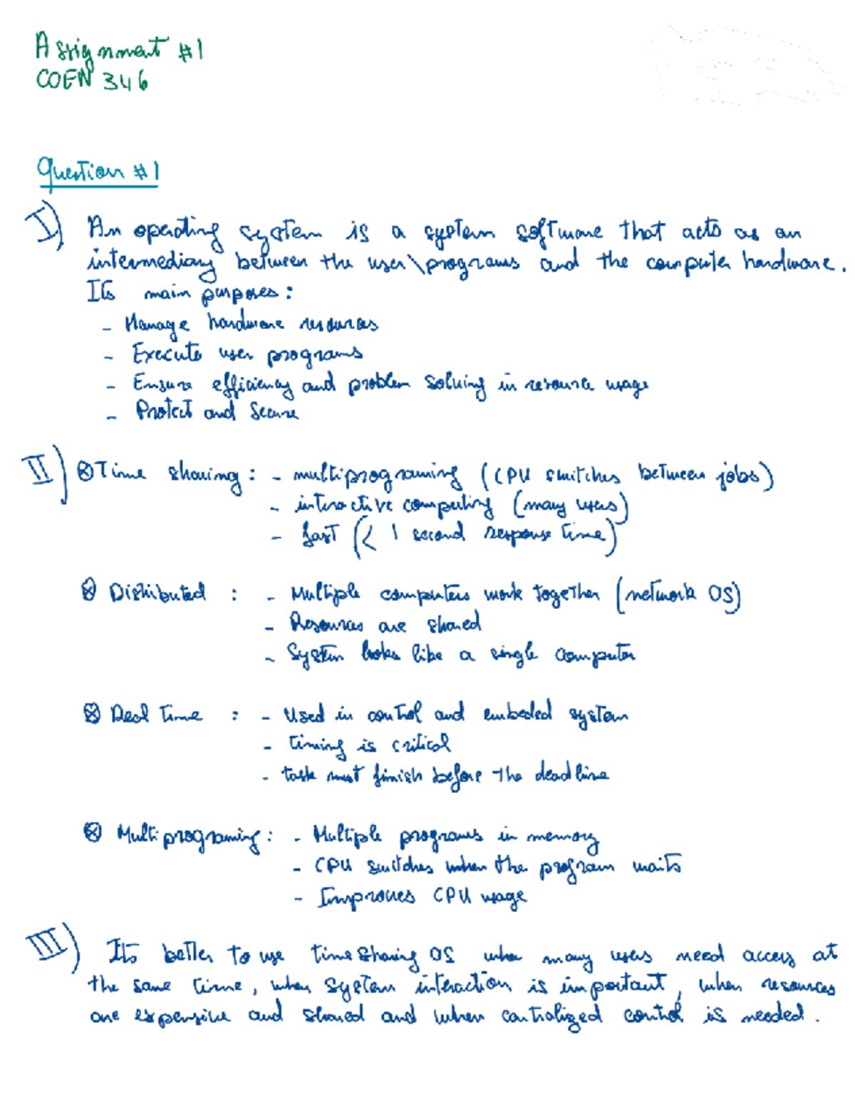 COEN346 A1 Process Life Cycle Overview and States - Studocu