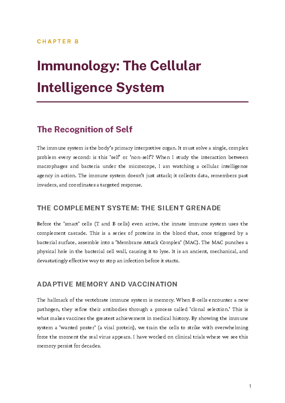 CHAPTER 8 Immunology: The Cellular Intelligence System - Studocu
