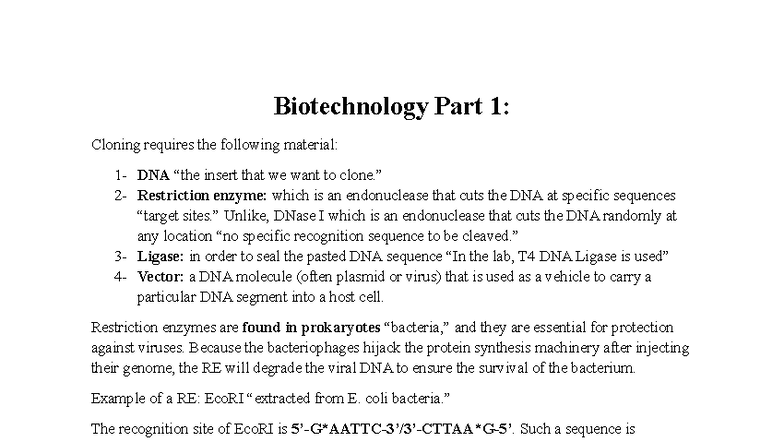 Chapter 8: Biotechnology Part 1 - Cloning Techniques and Applications ...