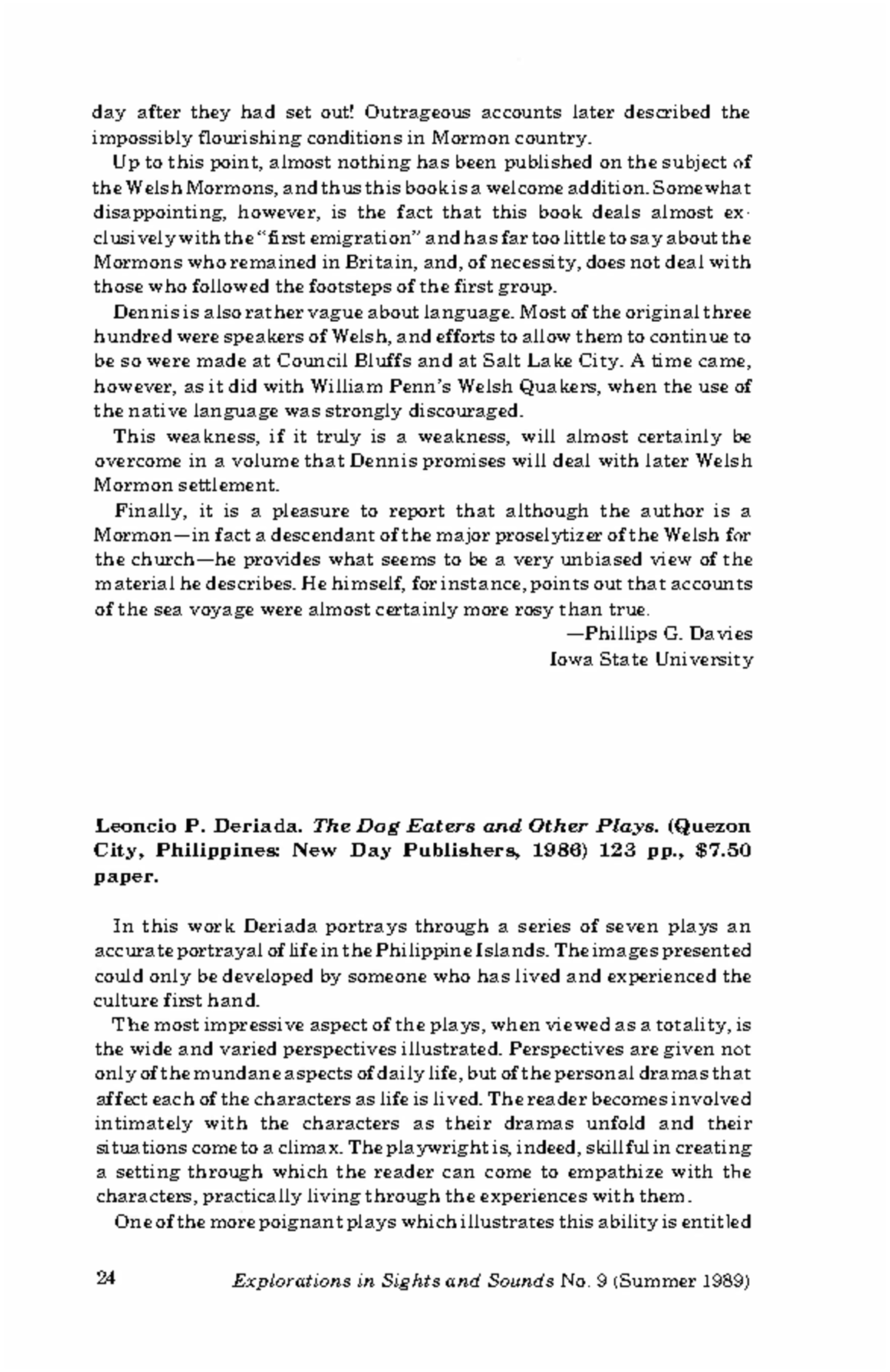 [Review of] Leoncio P. Deriada. The Dog Eaters and Other Plays - d ay ...