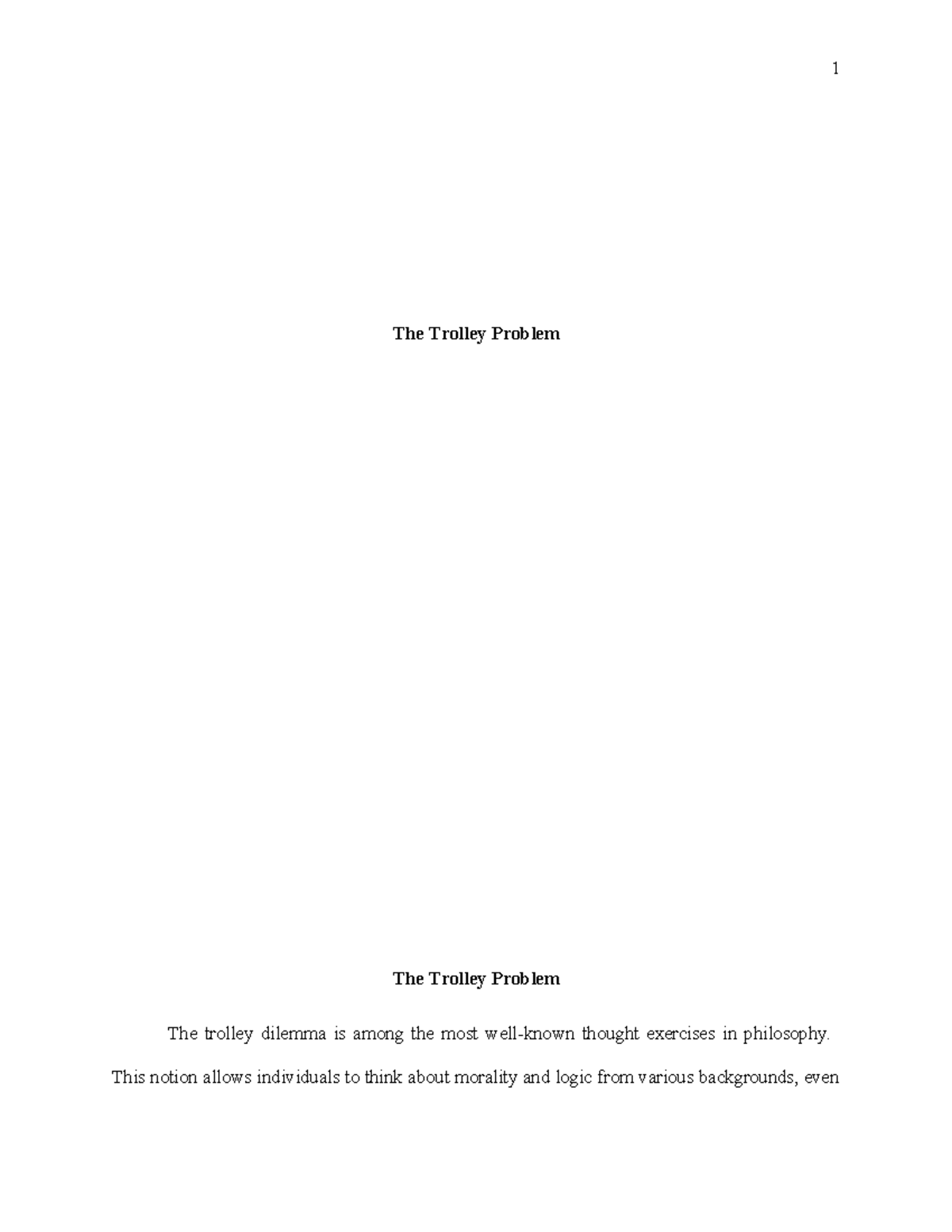 Trolley Problem Essay - Analyzing Moral Frameworks and Theories - Studocu