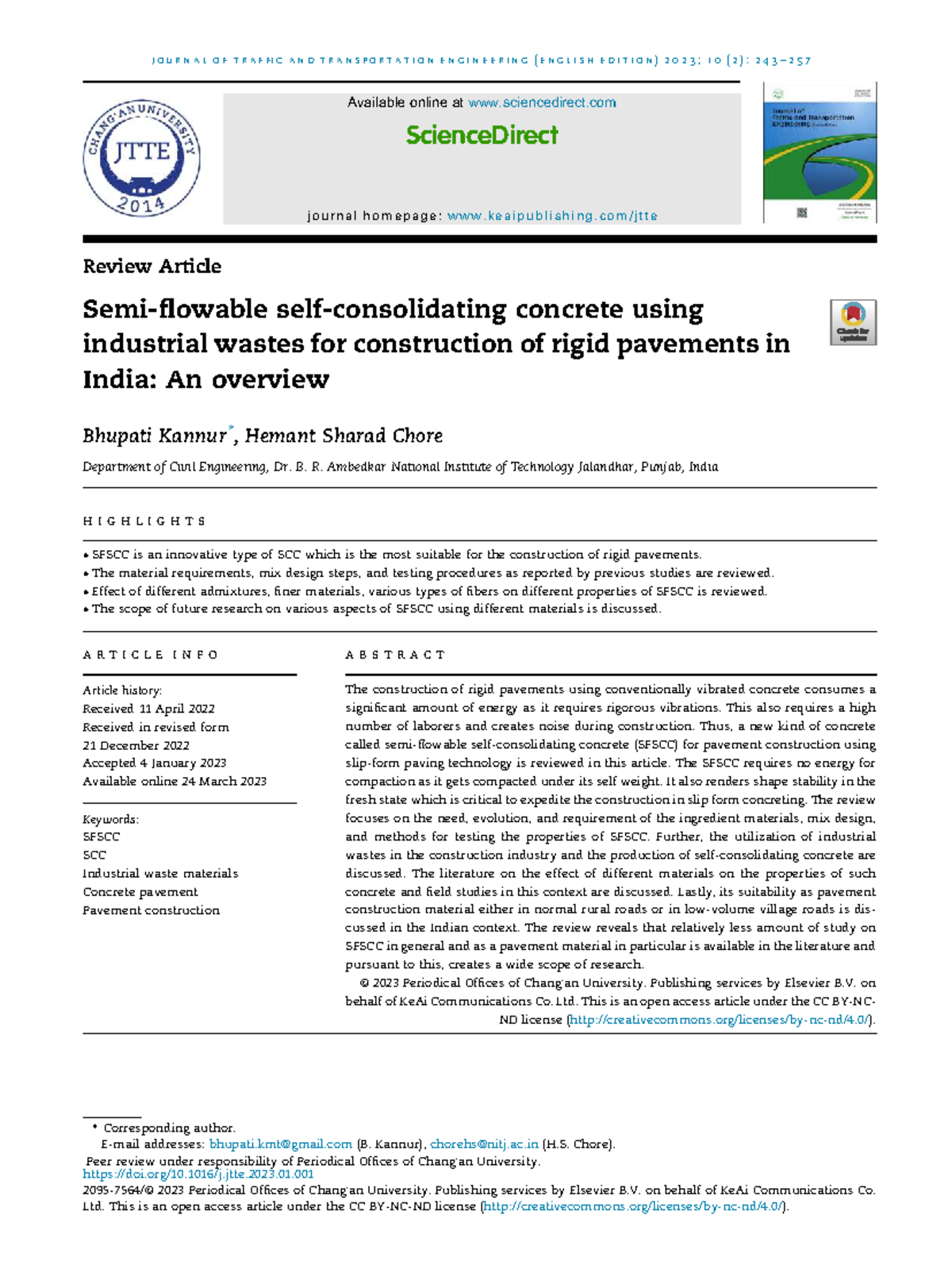Semi-Flow Self-Consolidating Concrete (SFSCC) for Rigid Pavements in ...