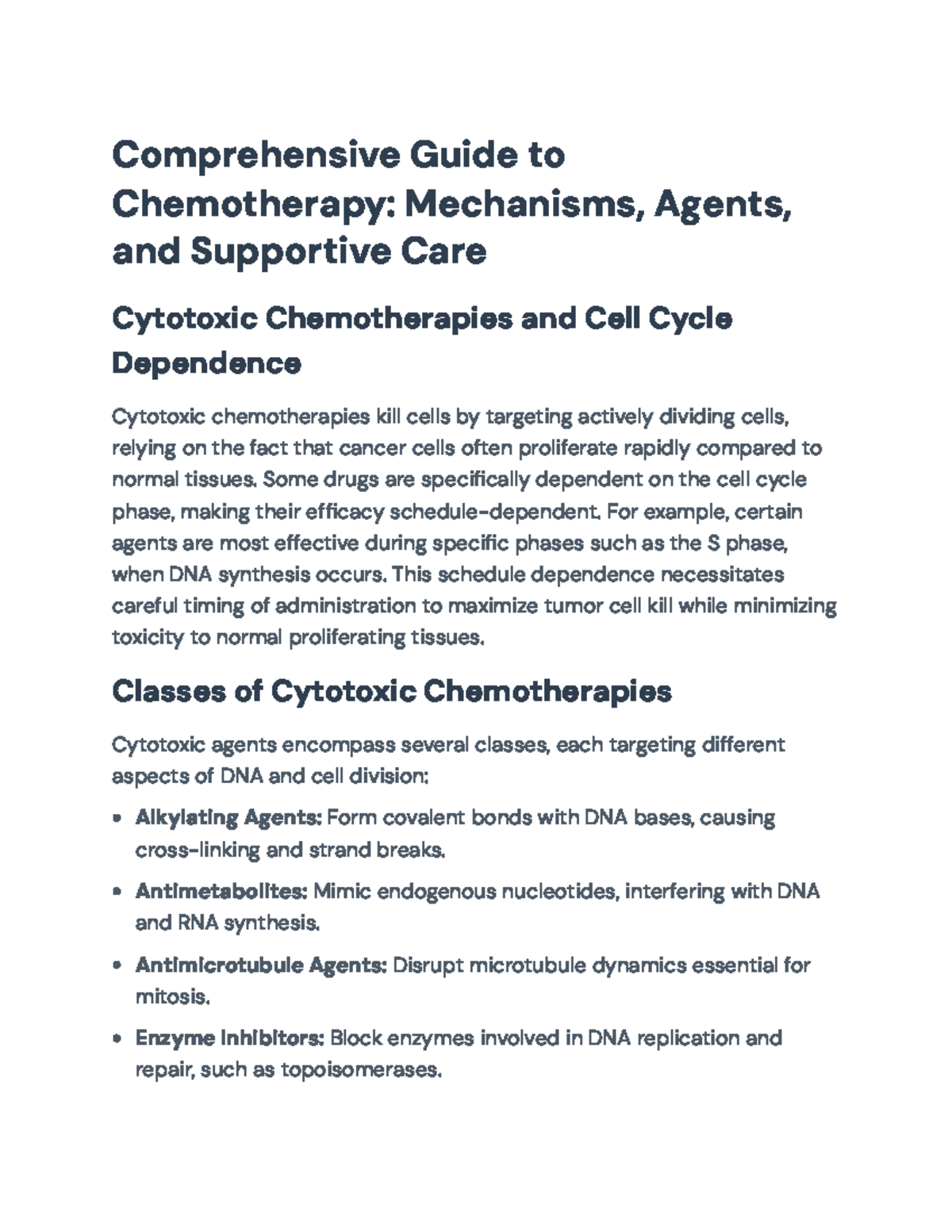 Comprehensive Guide to Chemotherapy (PHAR 301): Mechanisms, Agents, and ...