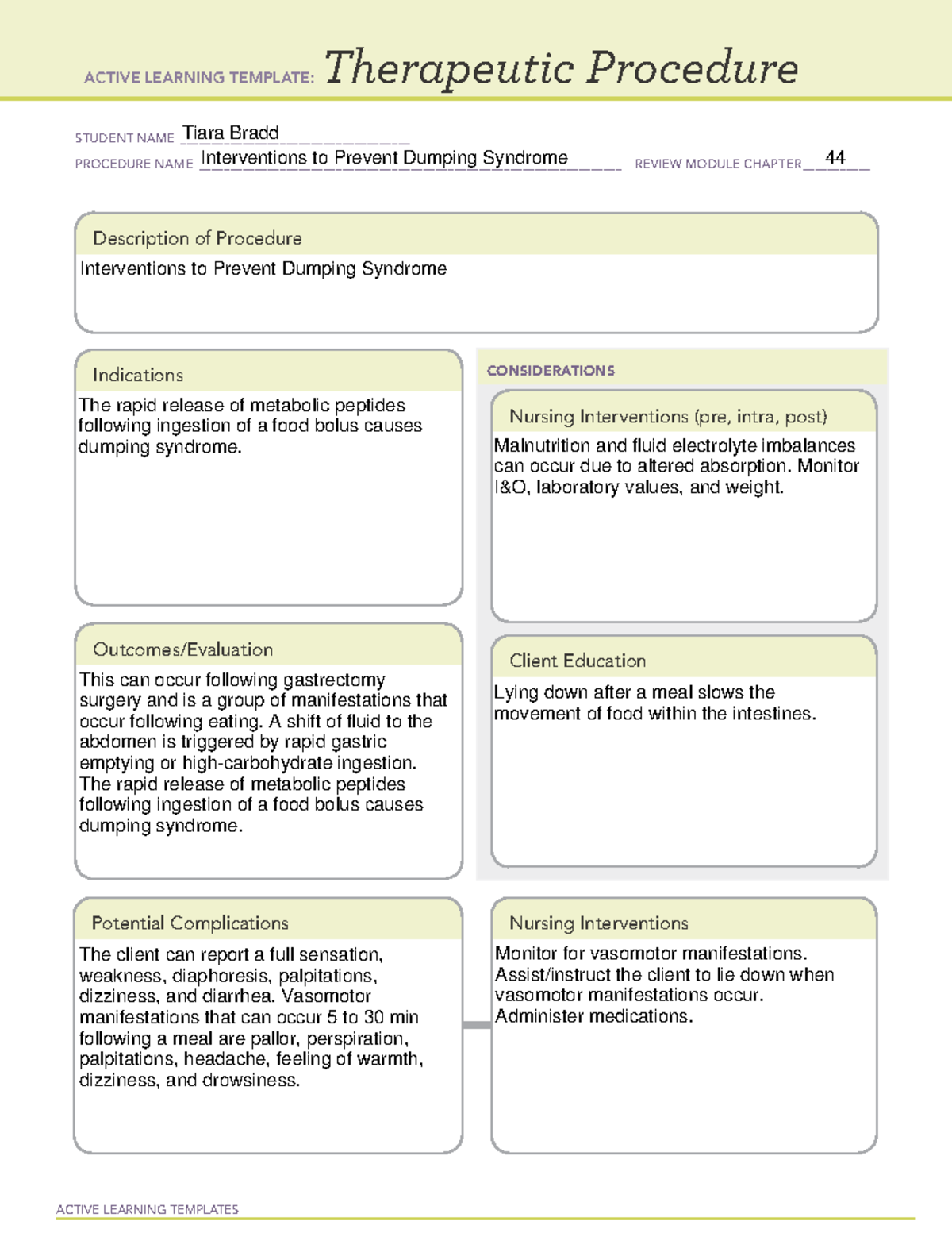 Interventions for Preventing Dumping Syndrome: Active Learning Template - Studocu