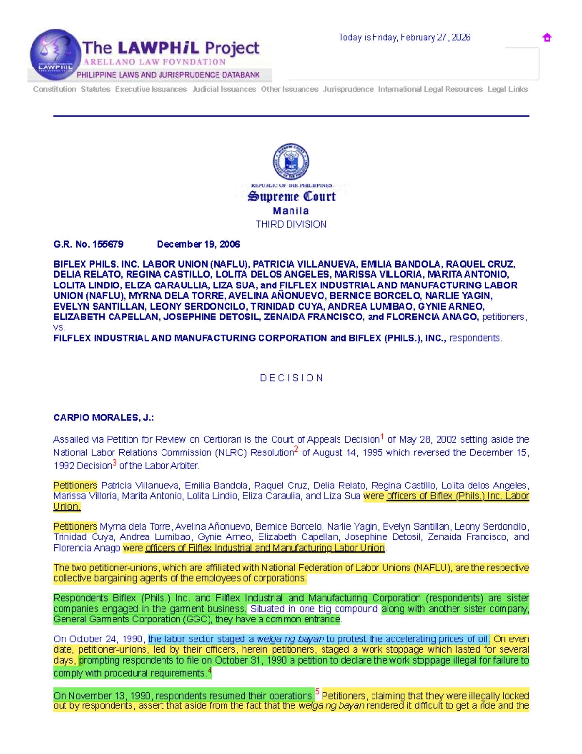G.R. No. 155679 - Case Digest on Biflex Phils. Inc. Labor Union vs ...
