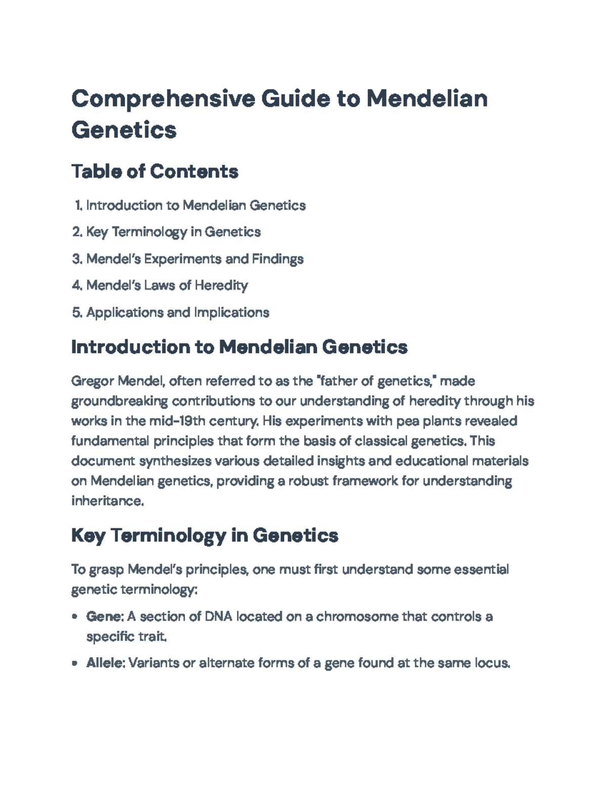 Comprehensive Guide to Mendelian Genetics and Heredity Principles ...