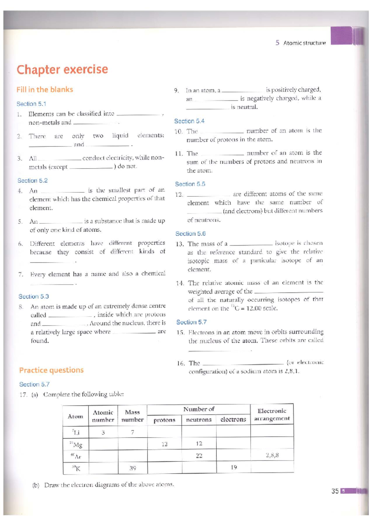 Chem Ex. T2 Micro: Atomic Structure & Periodic Table Exercises - Studocu