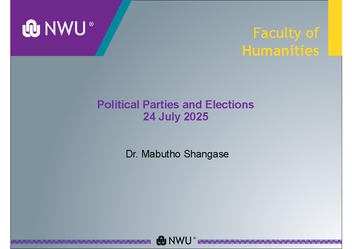 Political Parties and Elections Overview - POL 123 Lecture Notes - Studocu