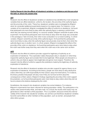 Outline and evaluate Asch's research into conformity (16 marks ...