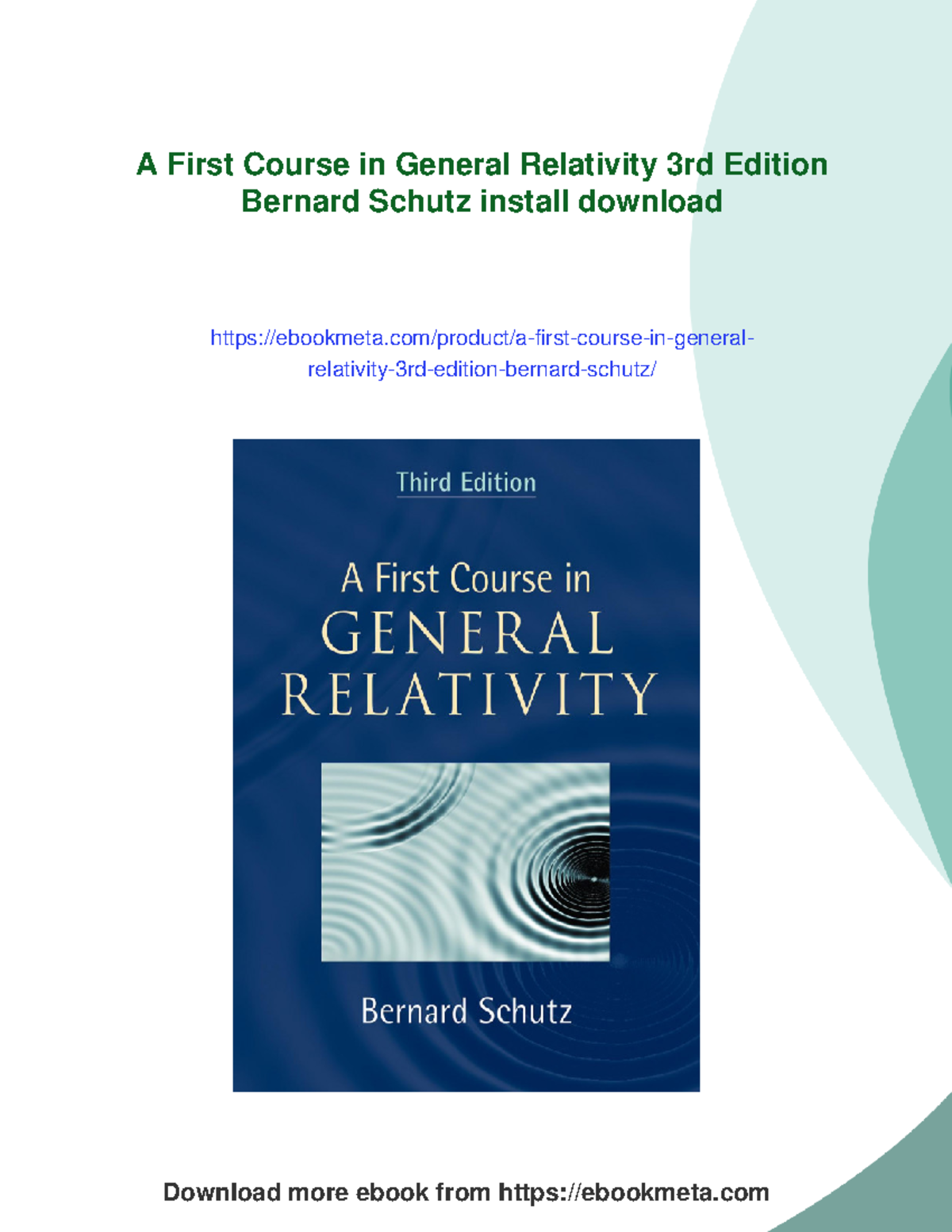 A First Course in General Relativity (3rd Ed.) by Bernard Schutz - Studocu