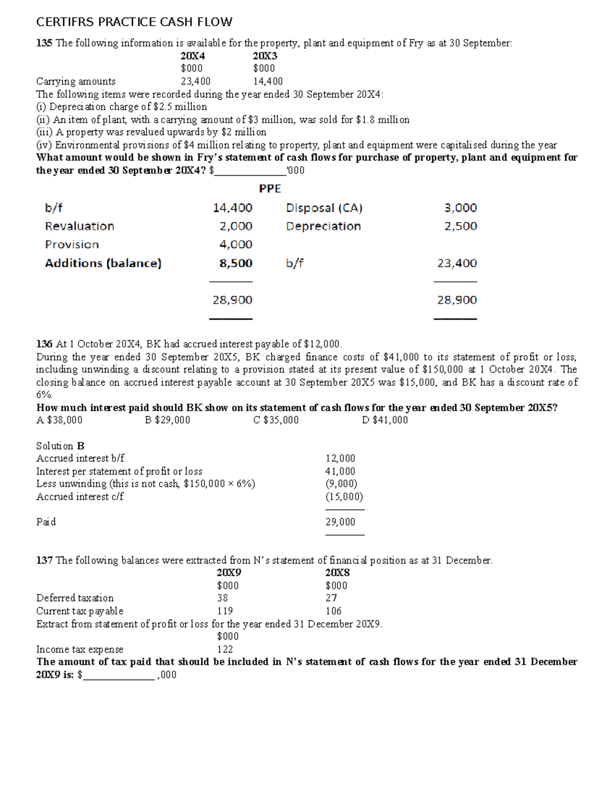 CERTIFRS PRACTICE CASH FLOW - Comprehensive Guide to Cash Flow ...