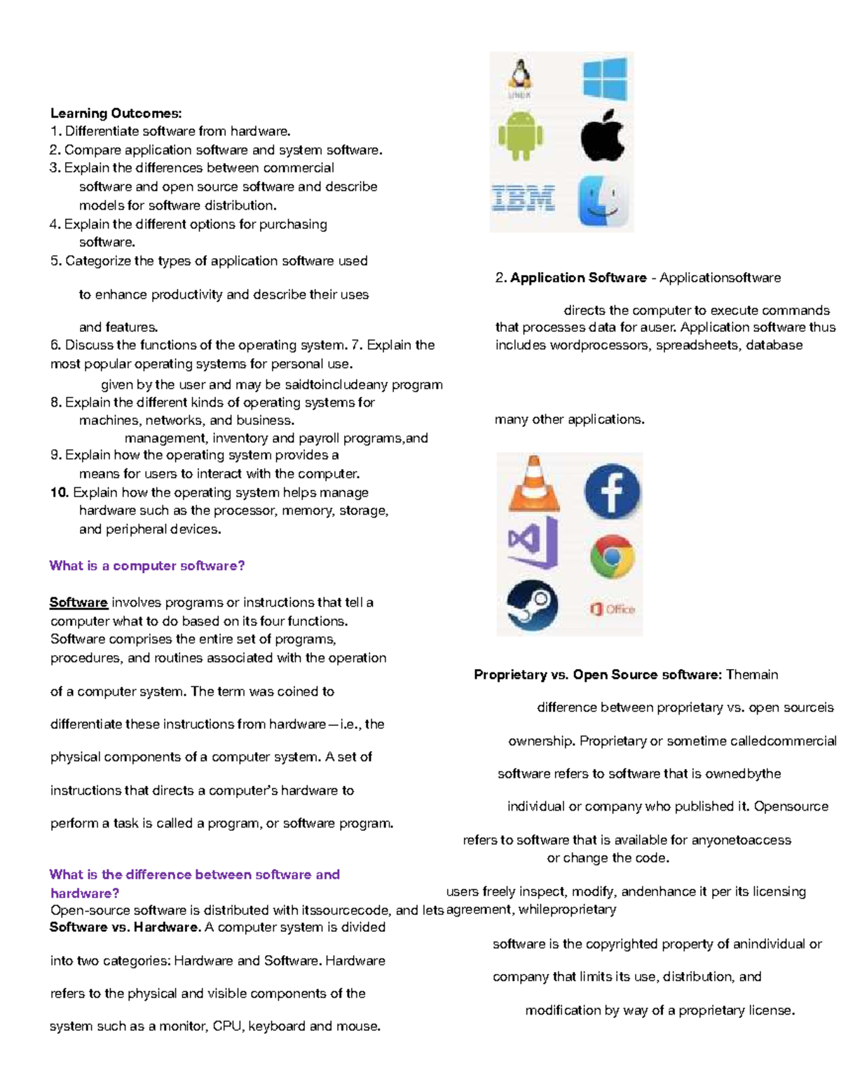 Module V - Computer Software: Types, Functions, and Learning Outcomes ...