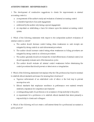 Introduction to Auditing - MCQ - AUDITING THEORY RED SIRUG INTRODUCTION TO AUDITING An ...