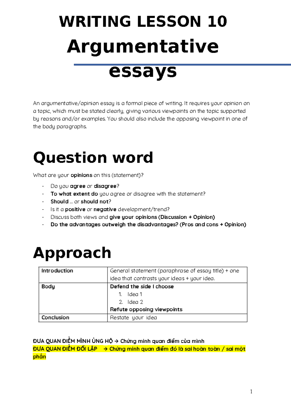 Unit 9 Argumentative Essays: Comprehensive Writing Guide 2021 - Studocu