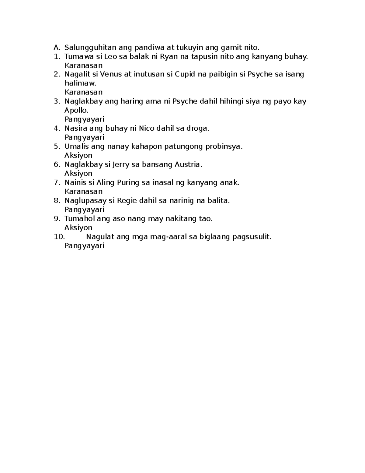 Filipino-Knowing Pandiwa and its Uses: Exercises & Examples - Studocu