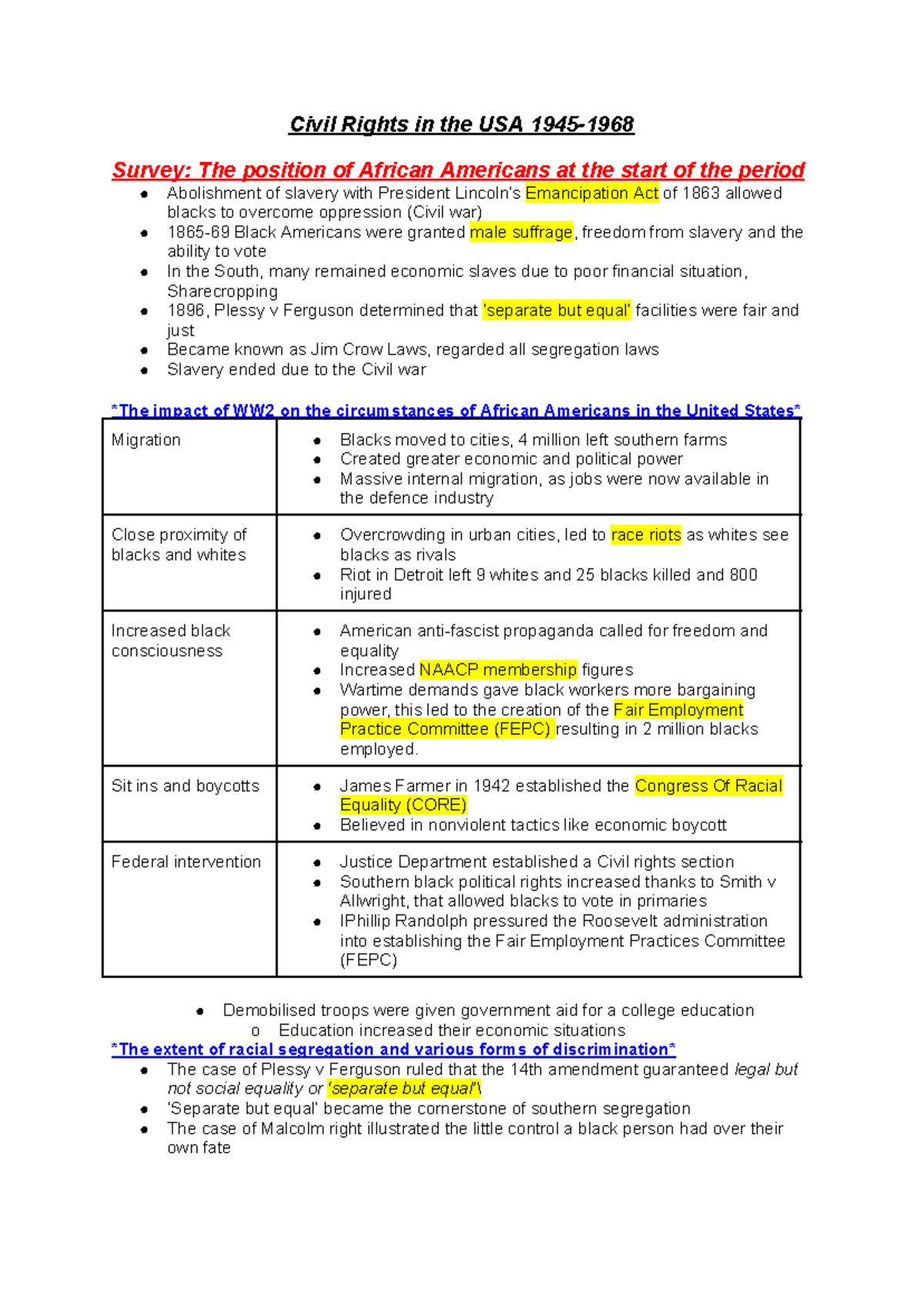 Civil Rights Movement in the USA: Key Events and Legislative Changes ...