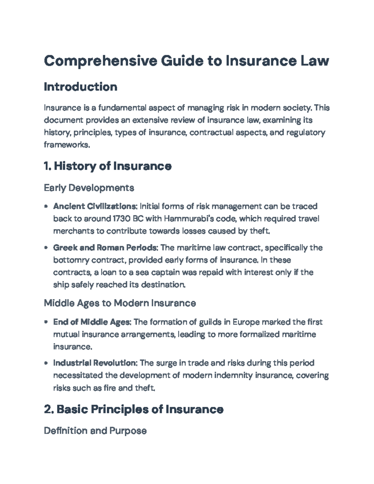 Comprehensive Guide to Insurance Law: History, Principles & Contracts ...