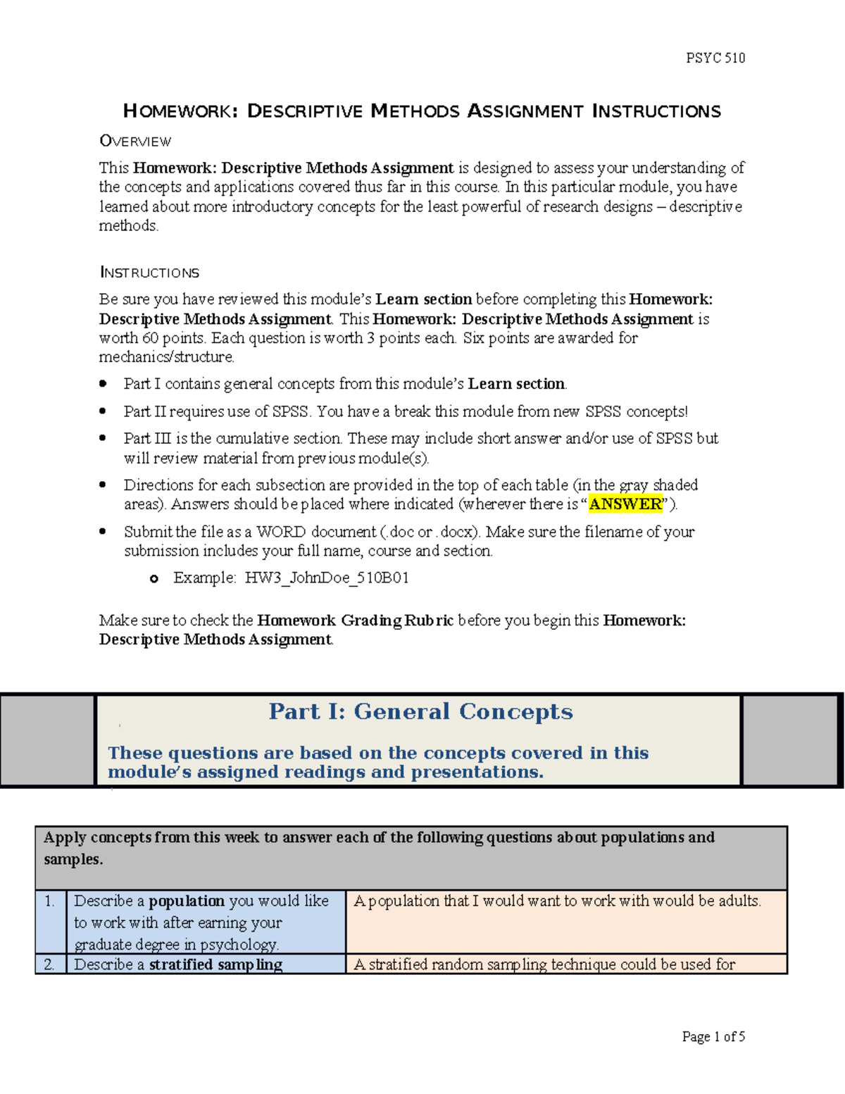 Descriptive Research Methods Homework Assignment (Module 3) - Studocu