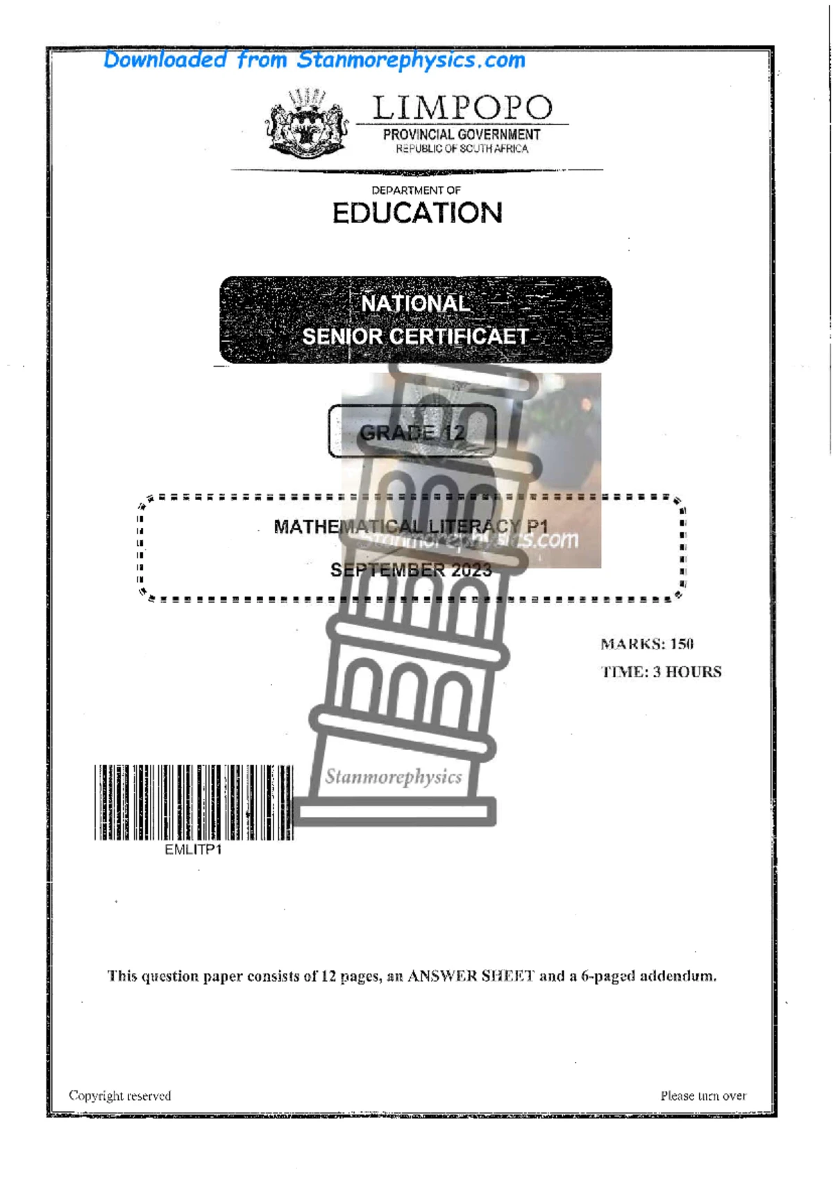 Gr 12 Mathematical Literacy P1 (0624) June 2024 Exam Question Paper ...
