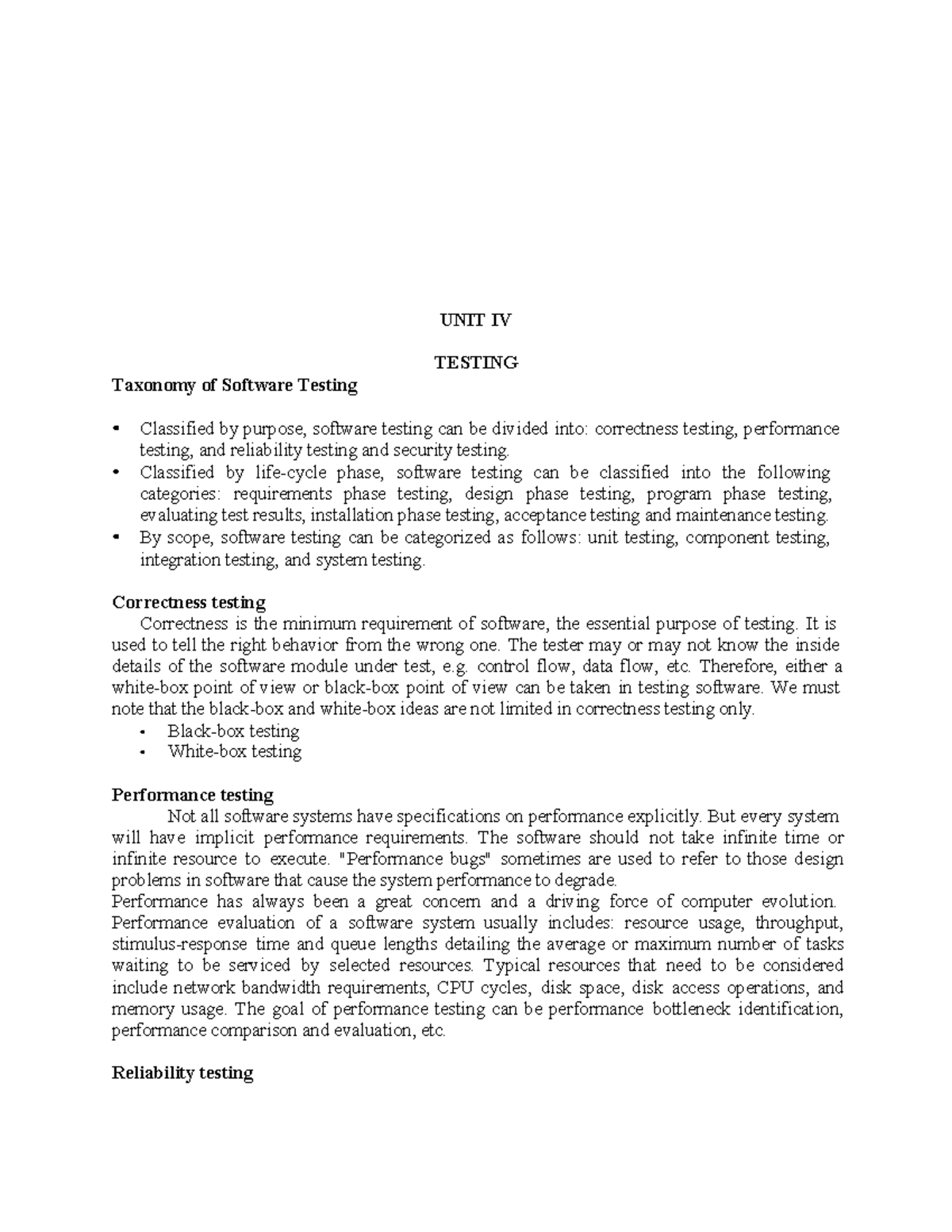 Software Testing - Lecture Notes from Unit 4-6 - Studocu
