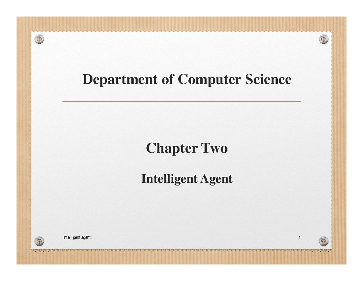 Chapter 2 Understanding Intelligent Agents In Ai Cs Course Studocu