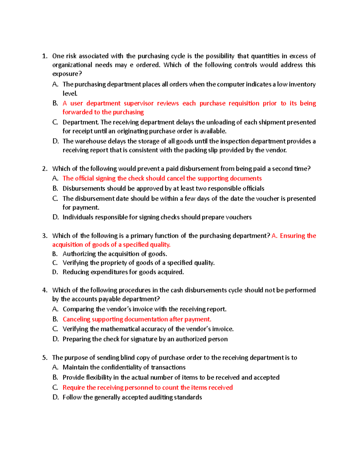 Applied Auditing - Practice Exam Questions and Answers - Studocu